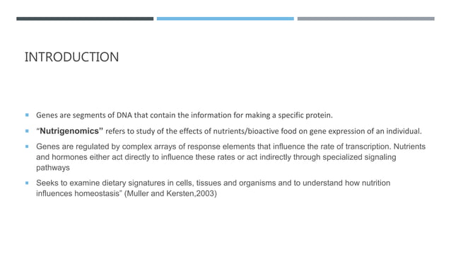 Nutritional regulation of gene expression | PPTX | Genetics | Science