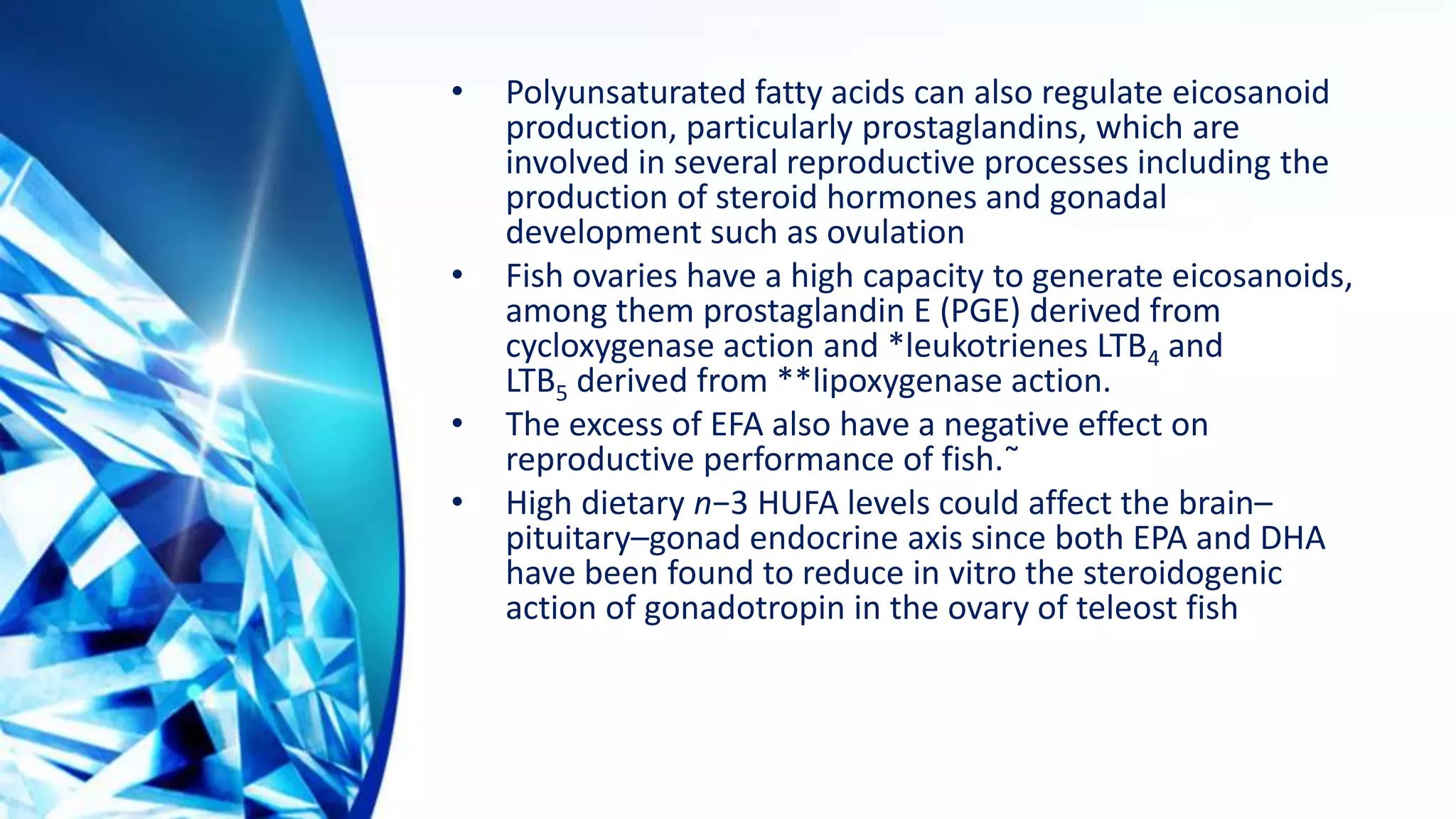 Nutritional requirement of larvae and broodstock of commercially ...