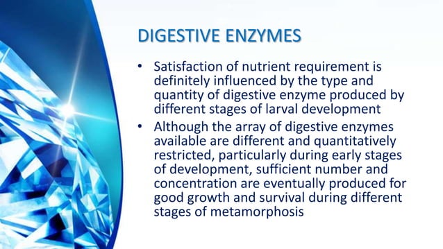Nutritional requirement of larvae and broodstock of commercially ...