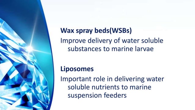 Nutritional requirement of larvae and broodstock of commercially ...