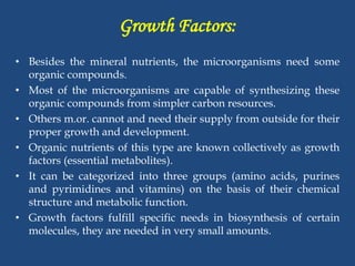 Nutritional requirement of microbes | PPTX