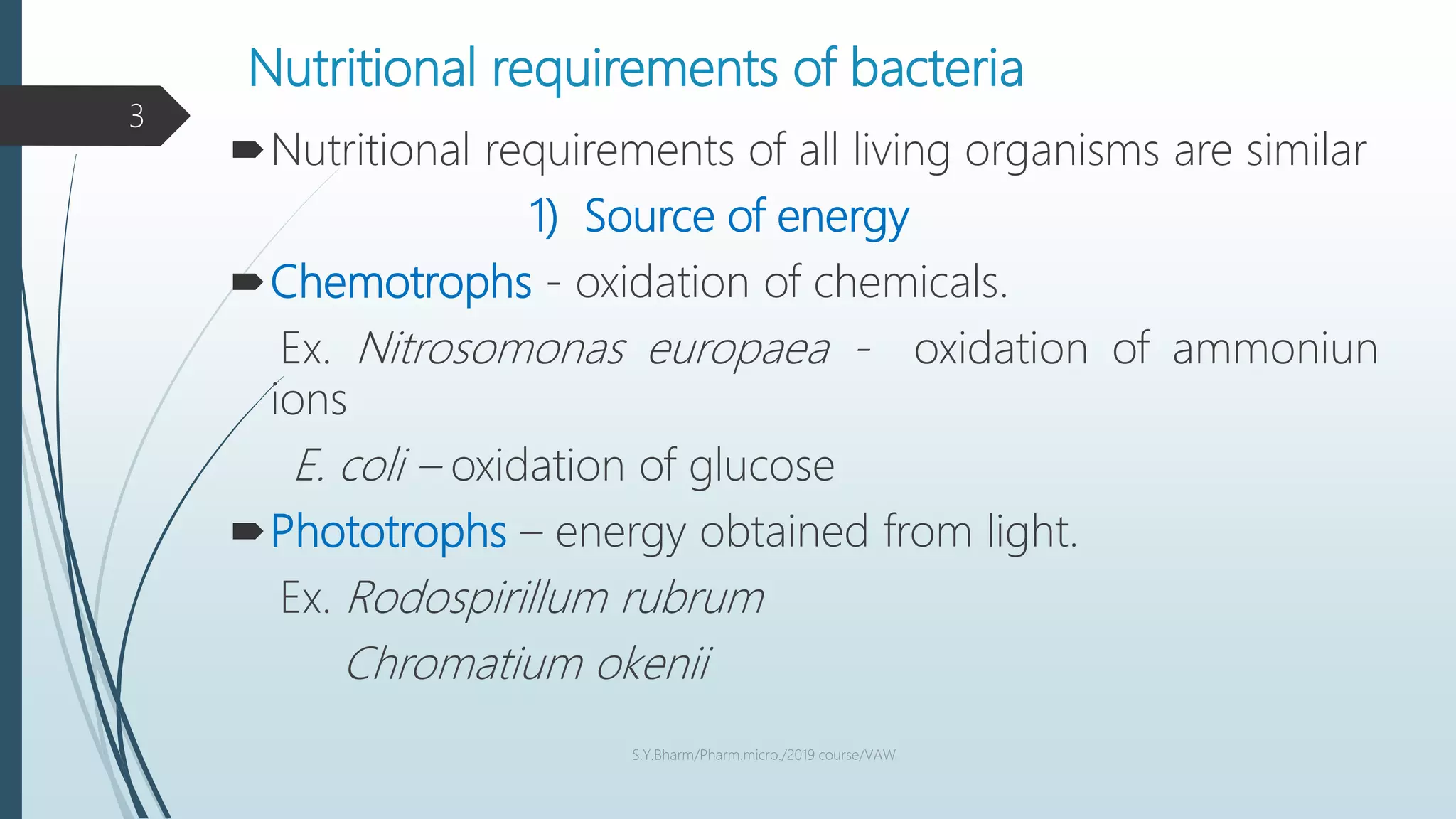 Nutritional requirements of bacteria and nutrient media (2) copy | PPTX