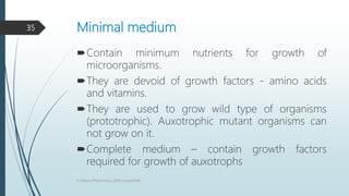 Nutritional requirements of bacteria and nutrient media (2) copy | PPTX
