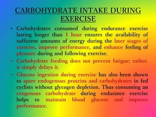 Nutritional requirements of exercise (Macronutrients) | PPTX