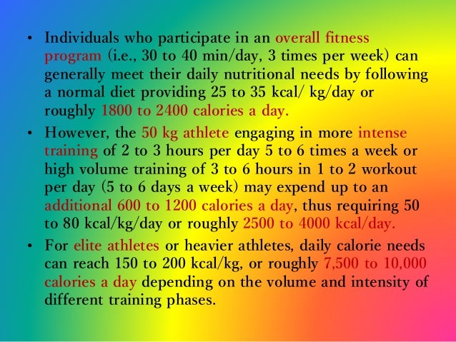Nutritional requirements of exercise (Macronutrients)