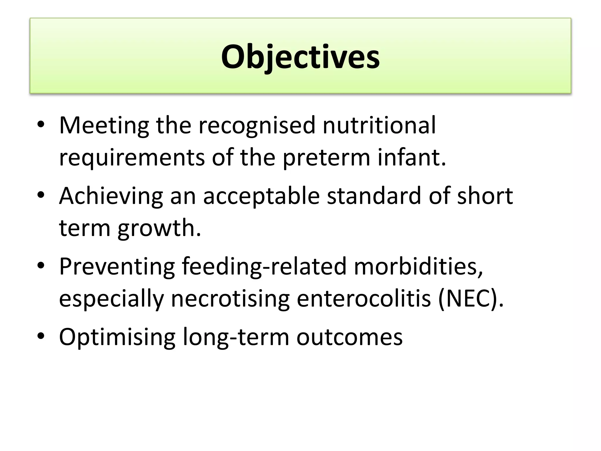 Nutritional requirements of premature INFANT | PPTX