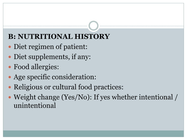 Nutritional Screening and Nutritional Assessment NABH base hospital ...