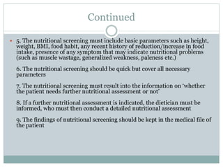 Nutritional Screening and Nutritional Assessment NABH base hospital.pptx