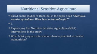 Nutritional Sensitive Farming (Agriculture) | PPT