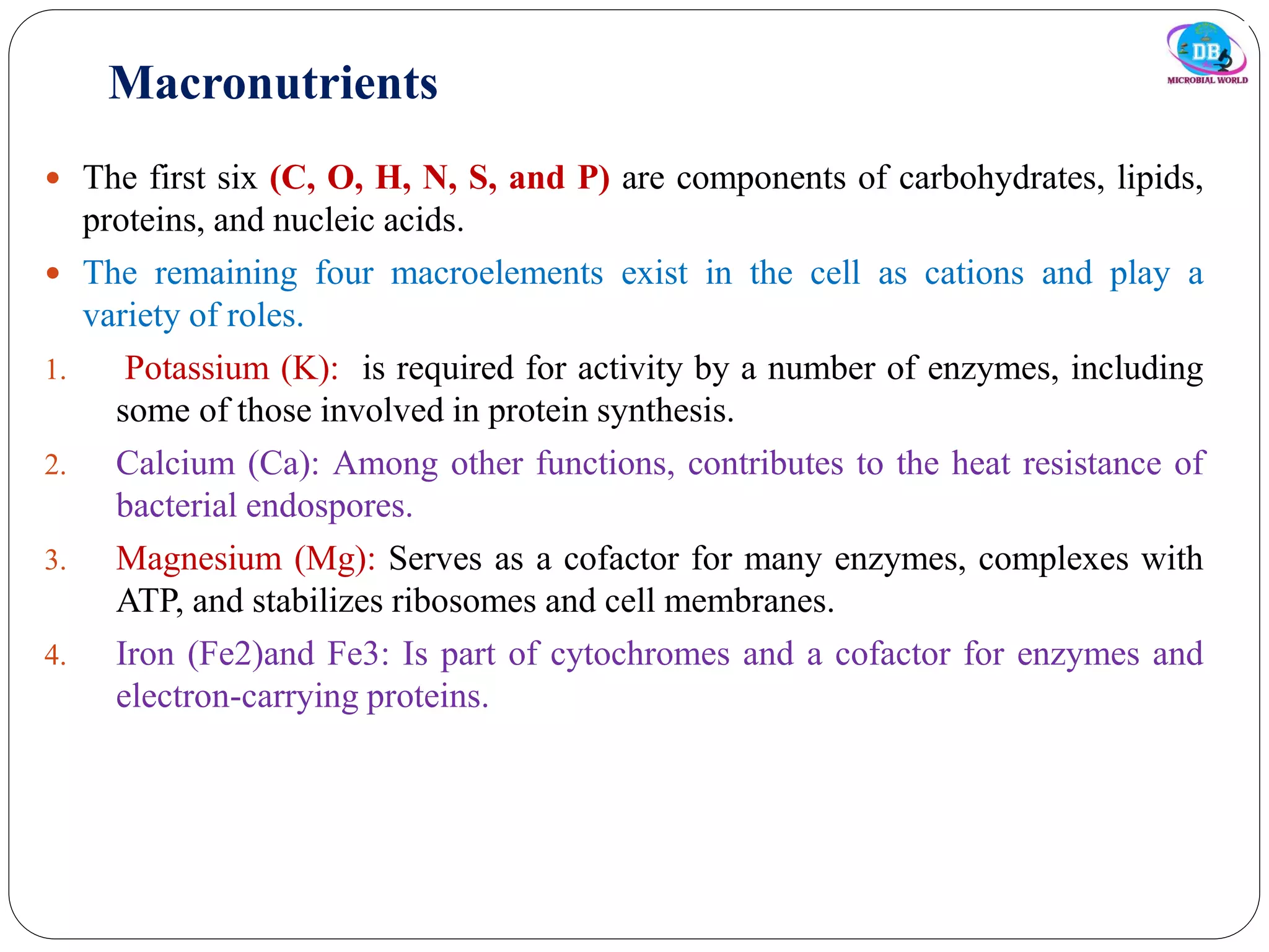 Common Nutrient Requirements | PPT