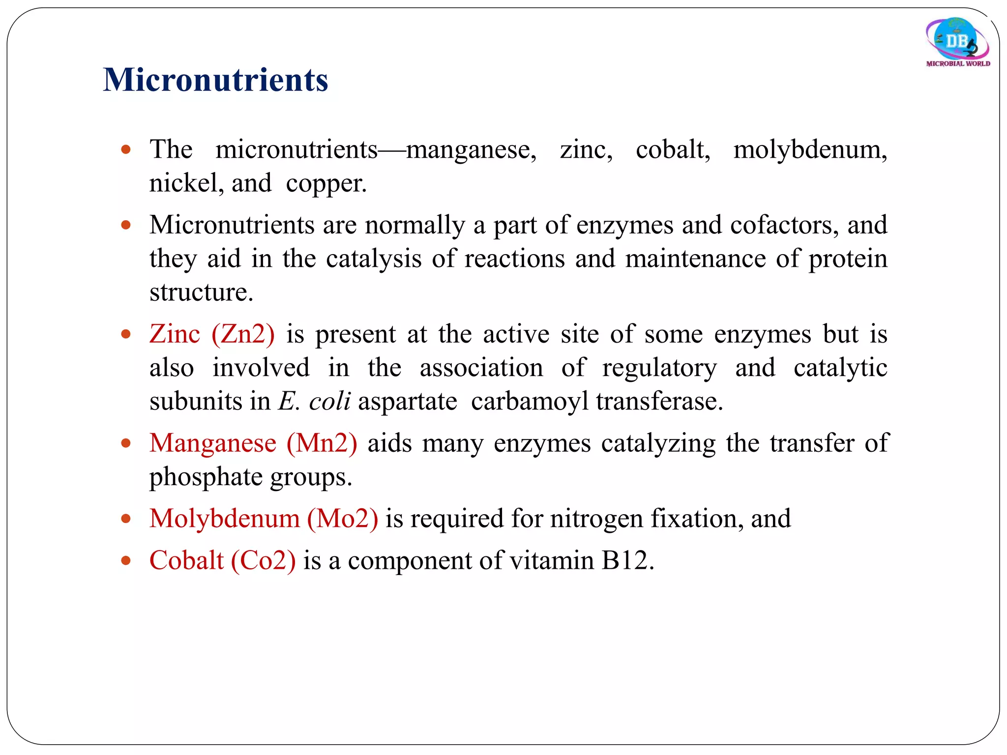 Common Nutrient Requirements | PPT