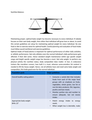 Nutrition and caloric_balance | PDF
