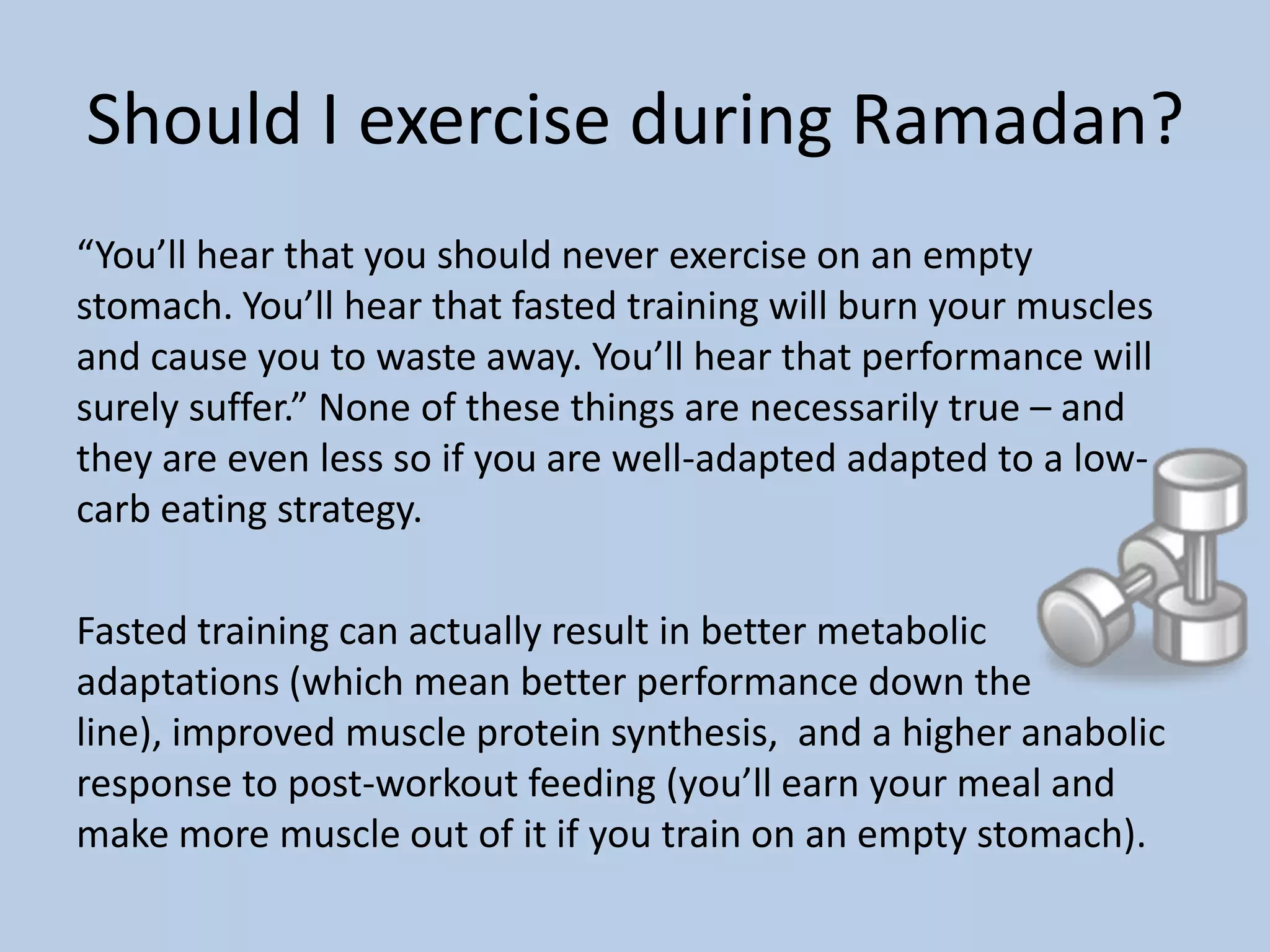 Nutrition and exercise during ramadan | PPTX