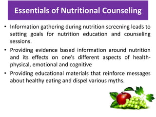 Nutrition and food science counselling feb2017 | PPTX