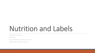 Nutrition and labels | PPT