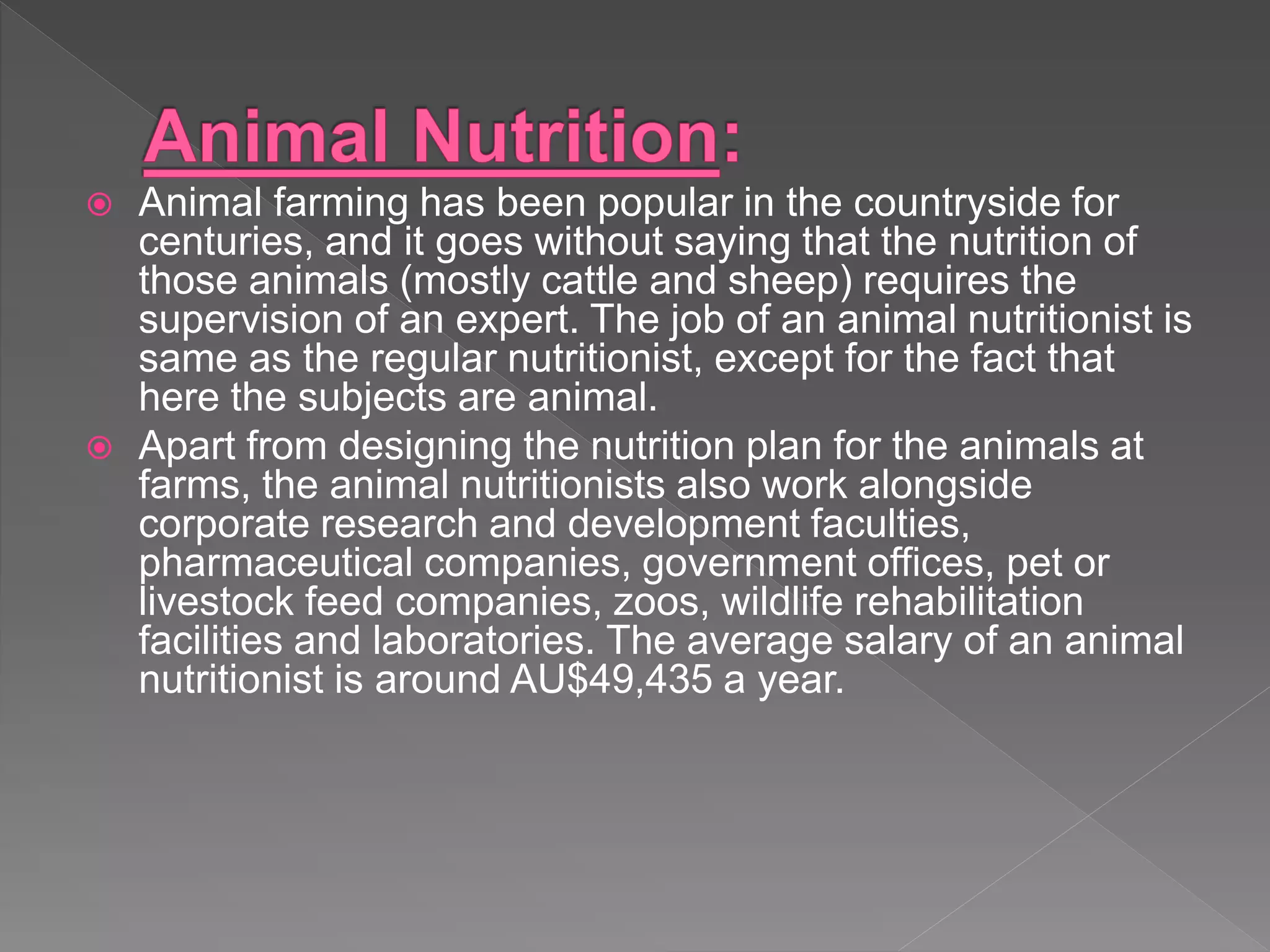 Nutrition as a career | PPTX