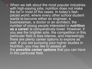 Nutrition as a career | PPTX