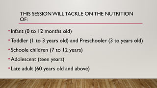 Nutrition at different life stages Early Childhood Care and Development ...