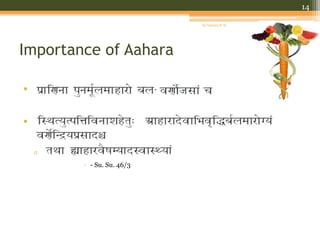 Nutrition & ayurveda part 1 (Classification of Food/Aahara) | PDF