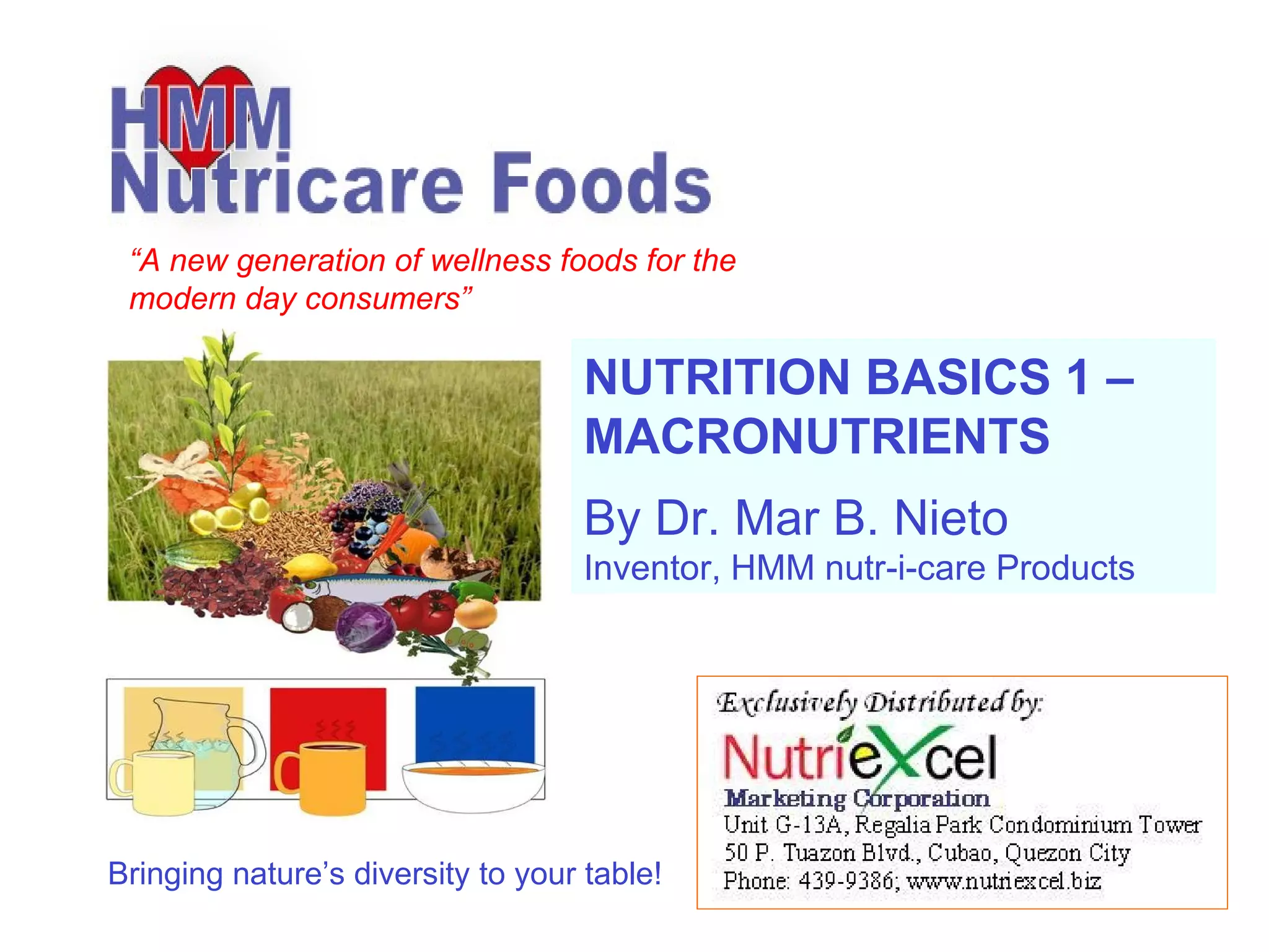 Nutrition Basic 1 Macronutrients | PPT