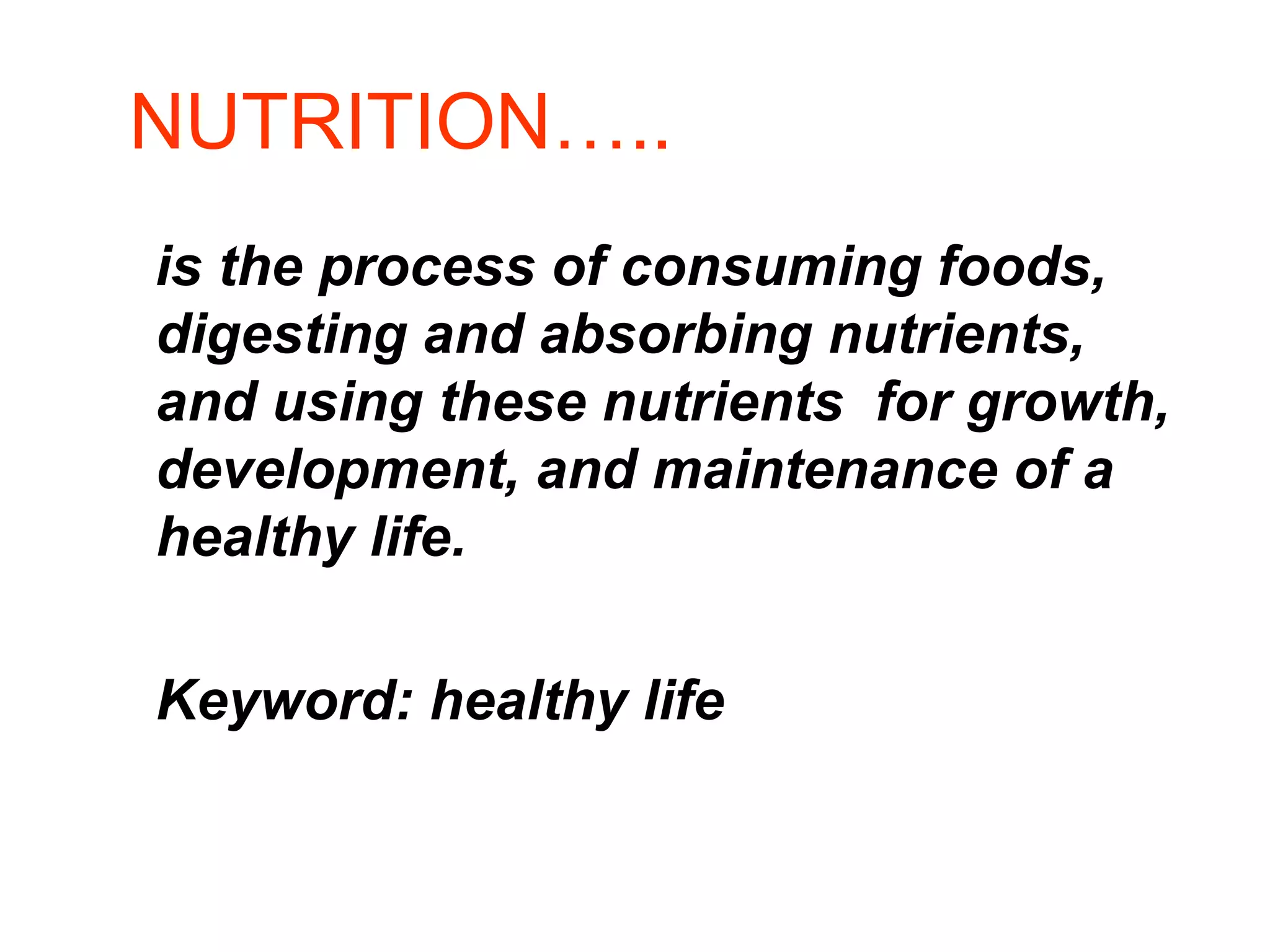 Nutrition Basic 1 Macronutrients | PPT