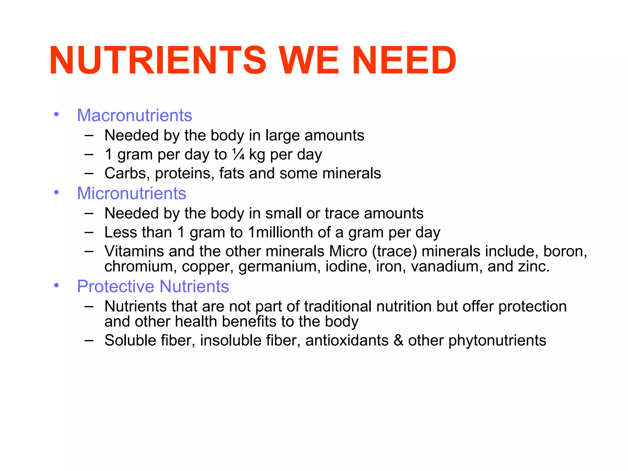 Nutrition Basic 1 Macronutrients | PPT