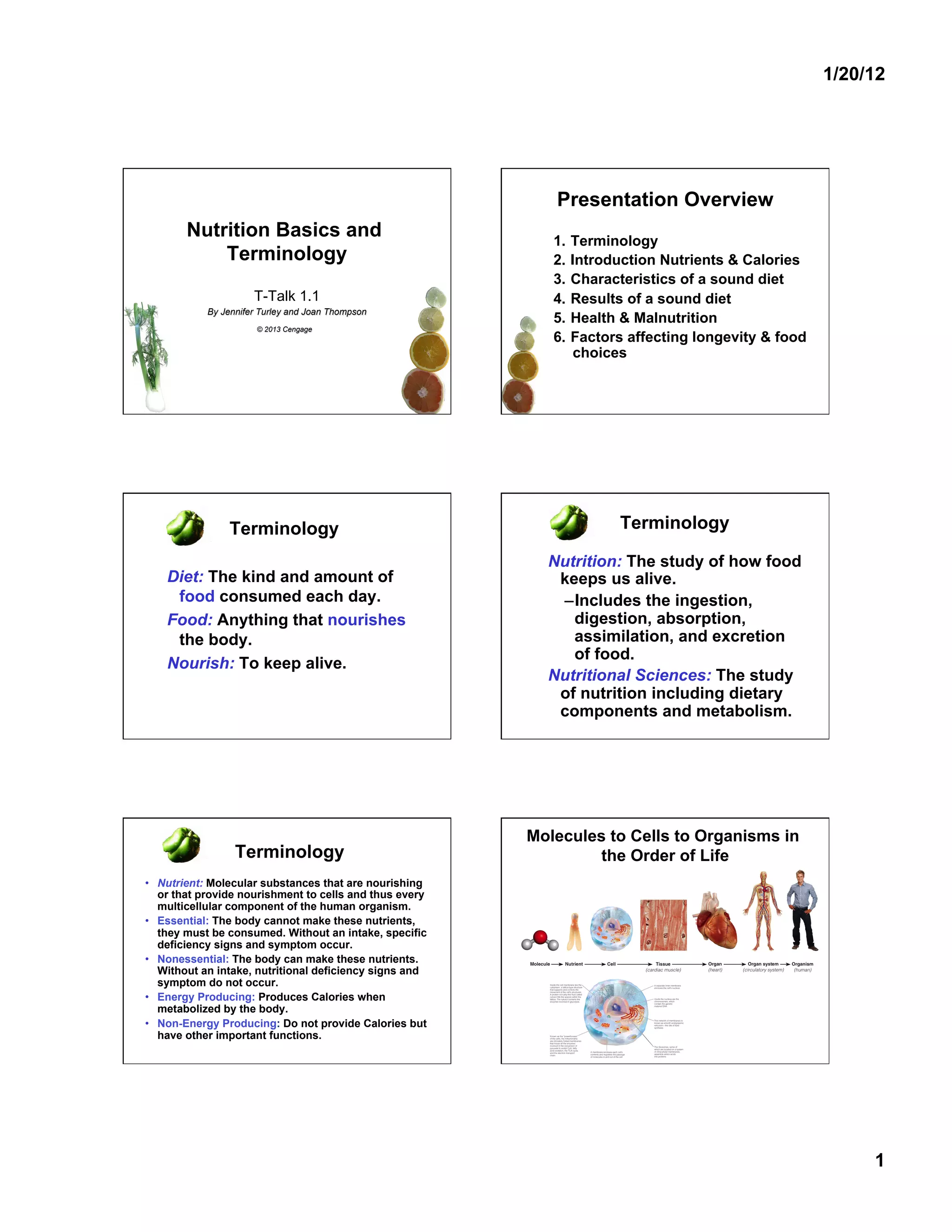 Nutrition basic terminology | PDF