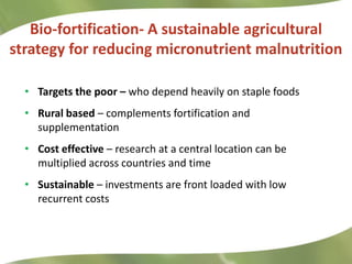 Combating Hidden Hunger through Bio-fortification | PPTX