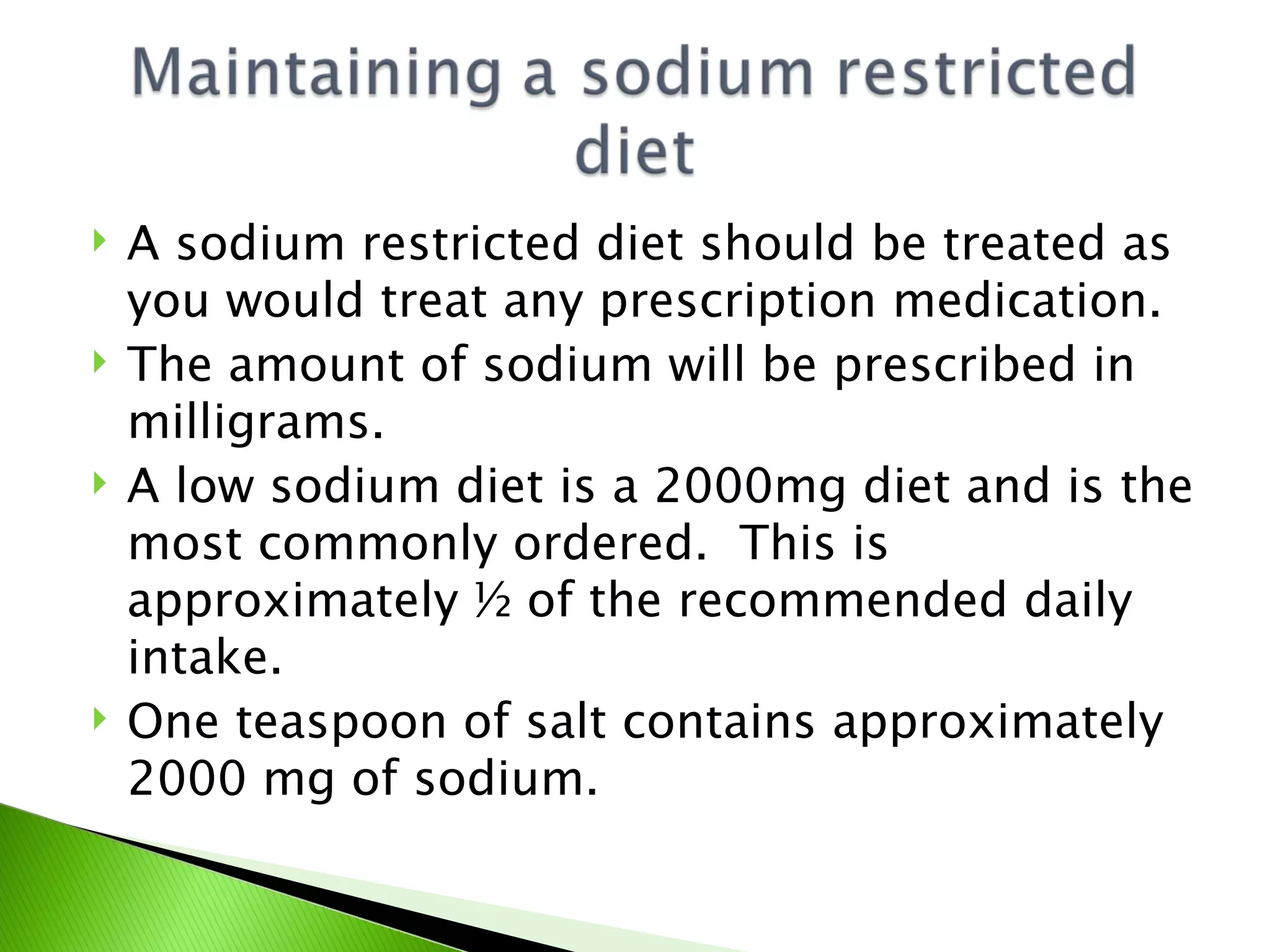 Nutrition Cooking Companion Sodium Restricted Diet | PPT