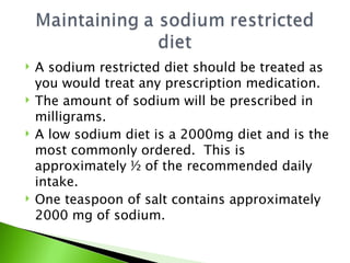 Nutrition Cooking Companion Sodium Restricted Diet | PPT