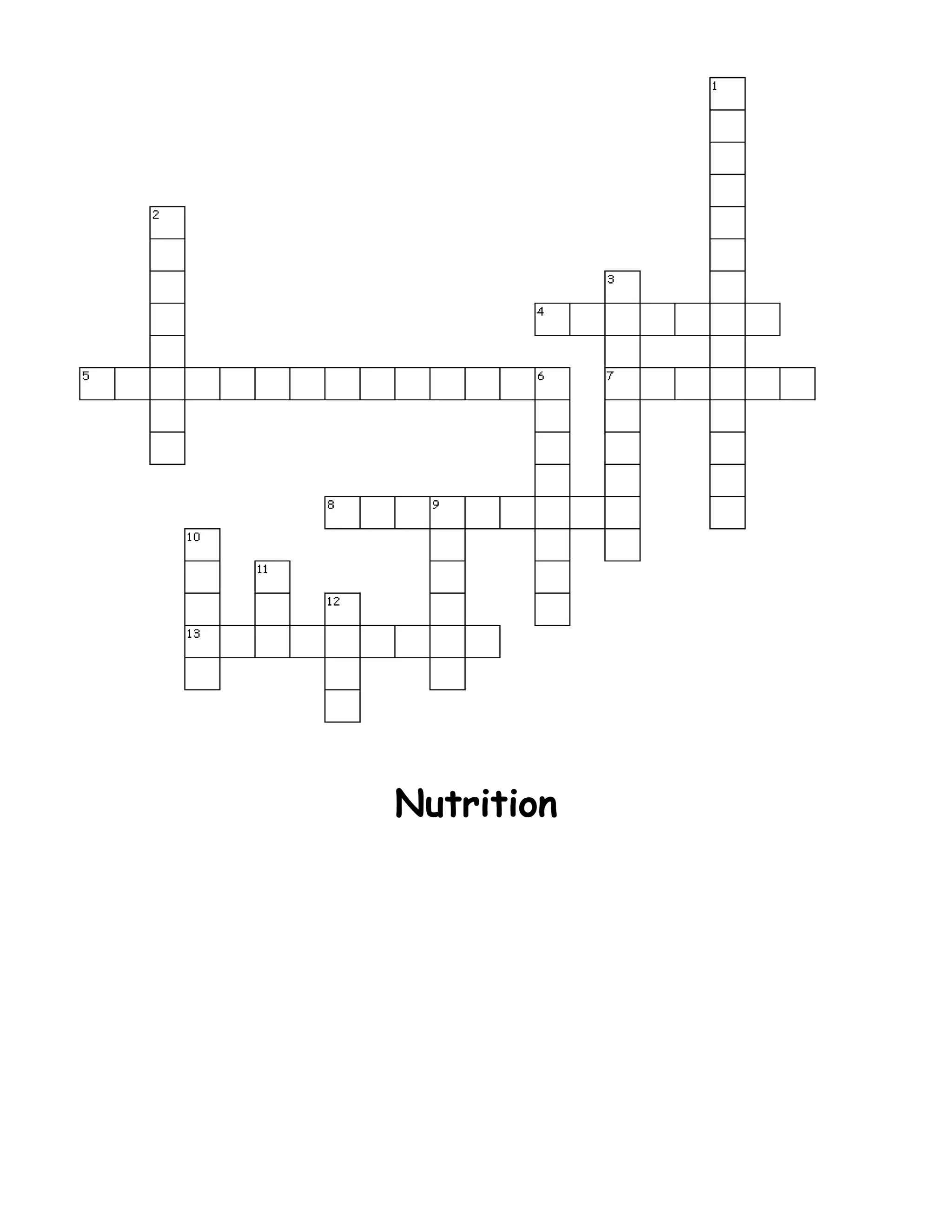 Nutrition crossword | PDF