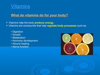 Nutrition Day 2 - The 6 Essential Nutrients Continued... | PPT