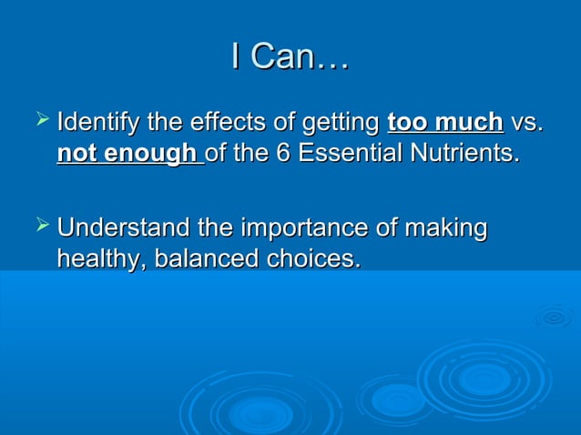 Nutrition Day 2 - The 6 Essential Nutrients Continued... | PPT