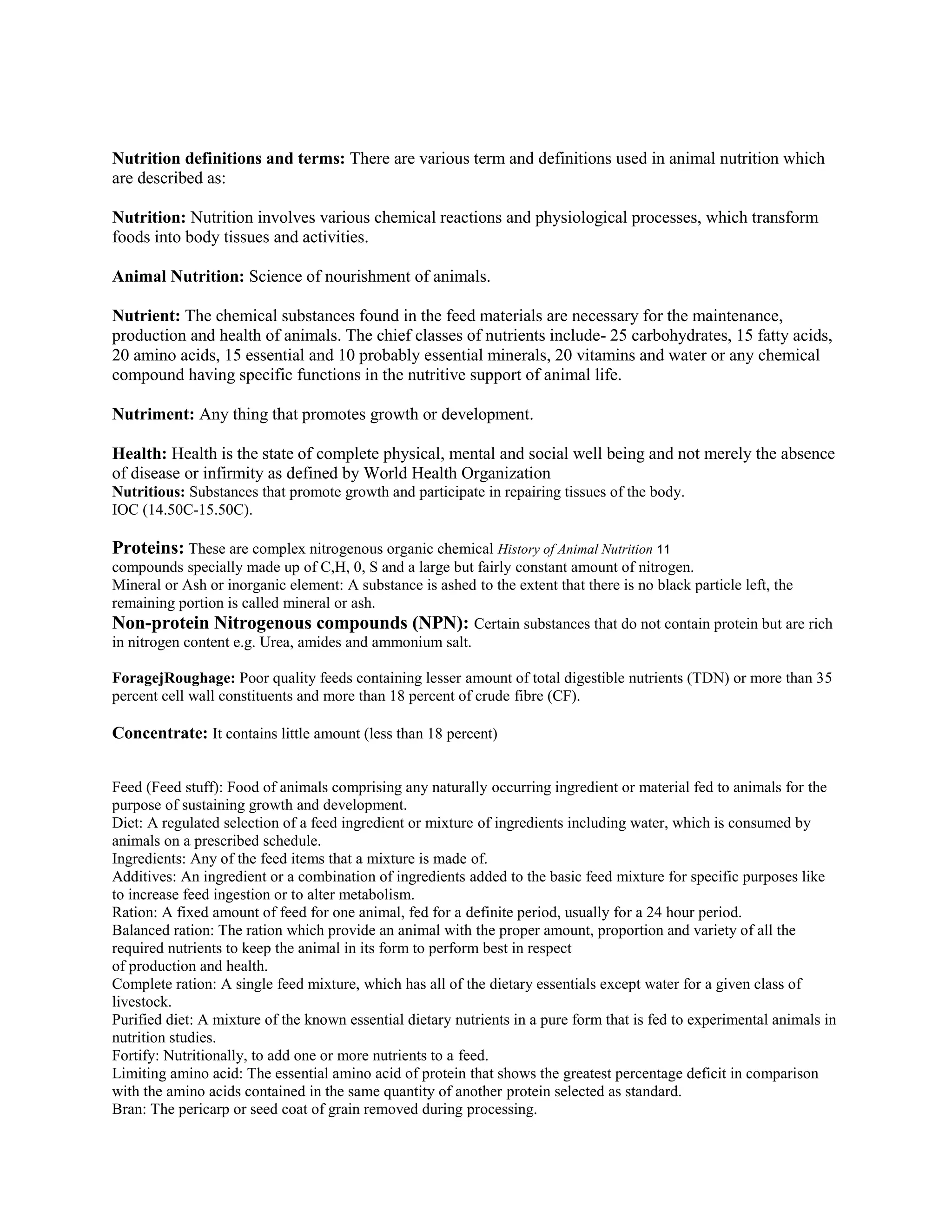 Nutrition definitions and terms | DOCX