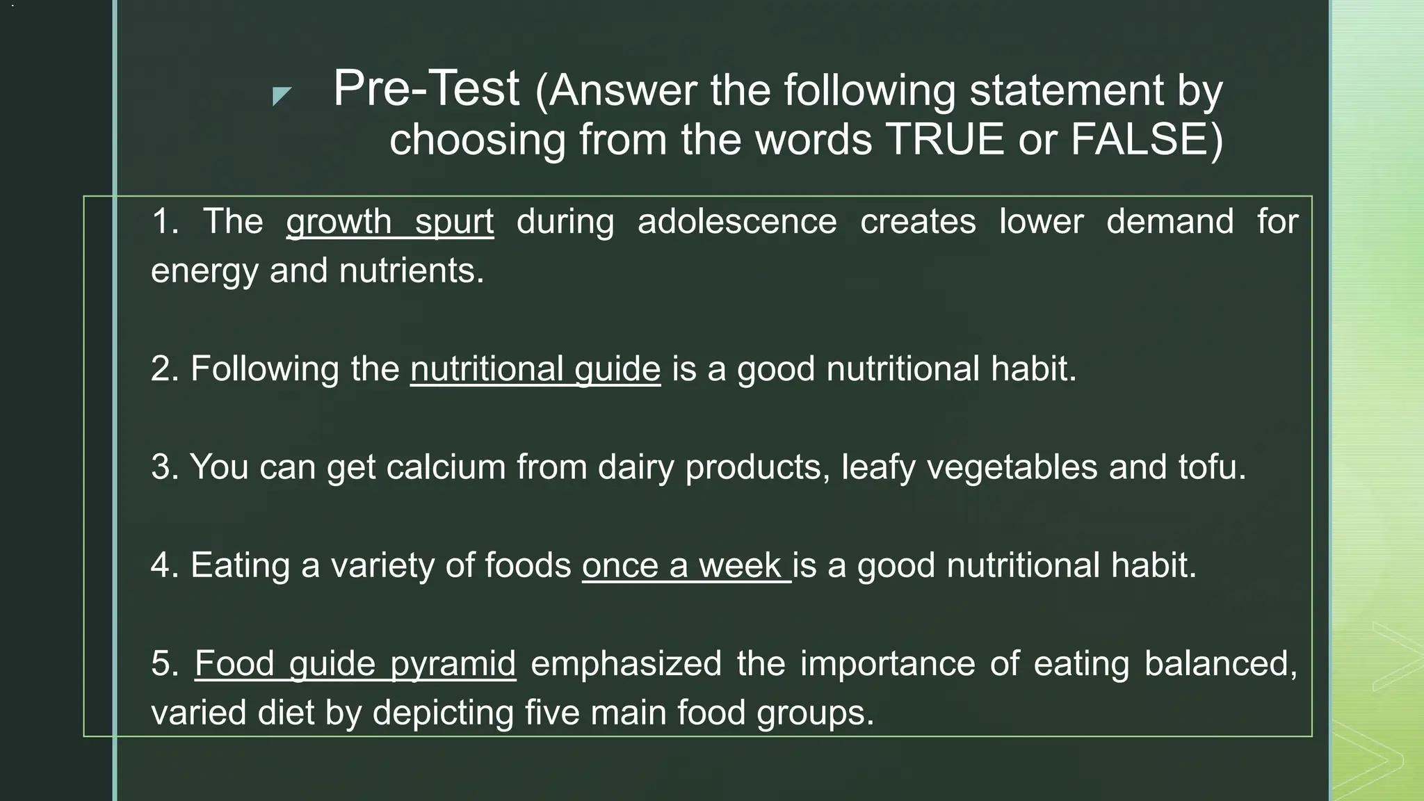 FIRST QUARTER GRADE 7 HEALTH NUTRITION DURING ADOLESCENCE.pptx