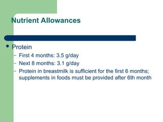 Nutrition During Infancy.ppt for Nursing students | PPT
