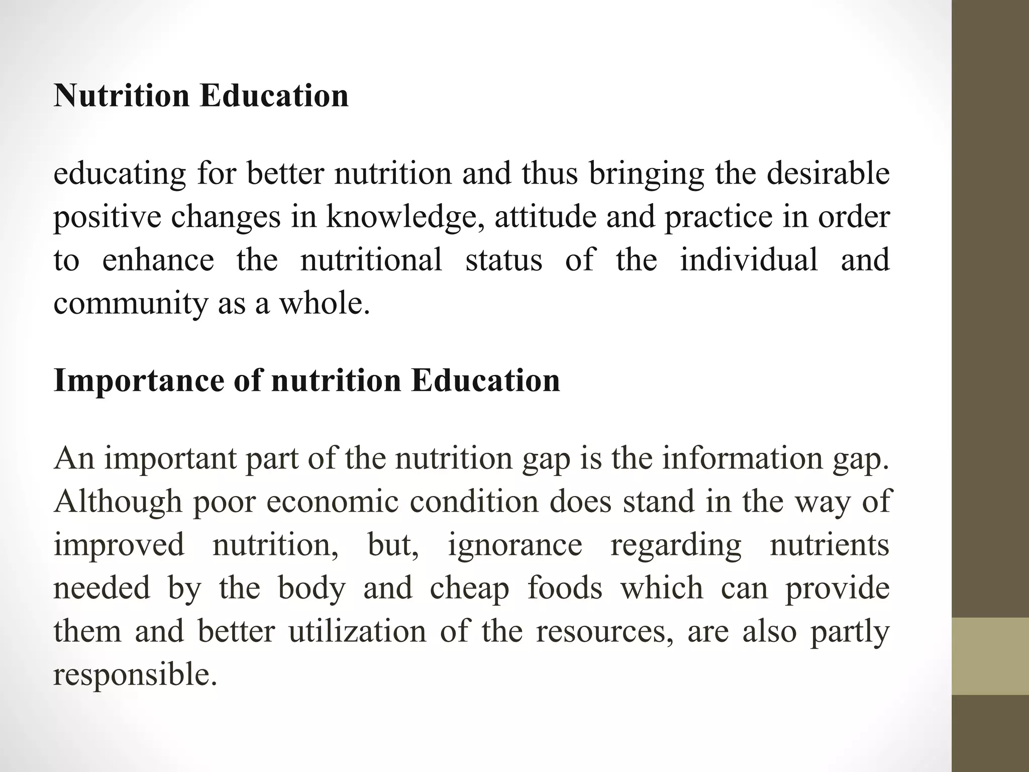 Nutrition education | PPTX