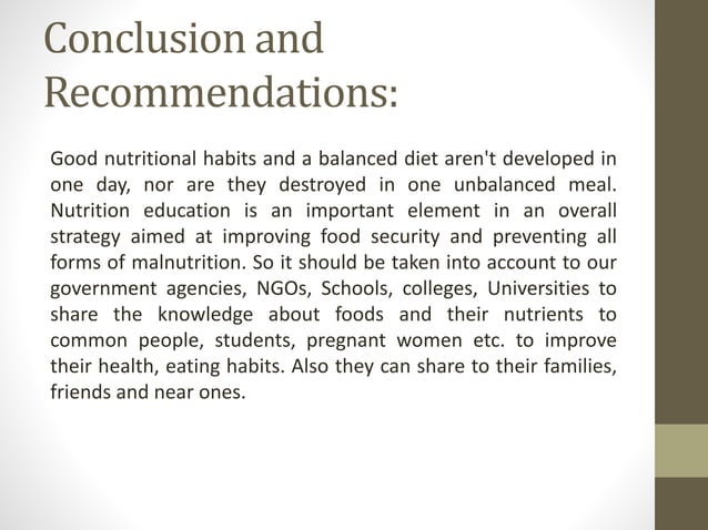 Nutrition education | PPTX