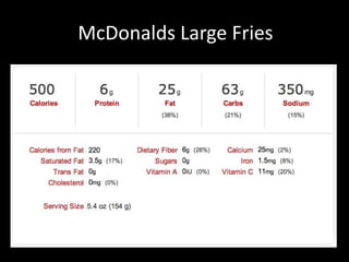 Nutrition facts presentation | PPTX