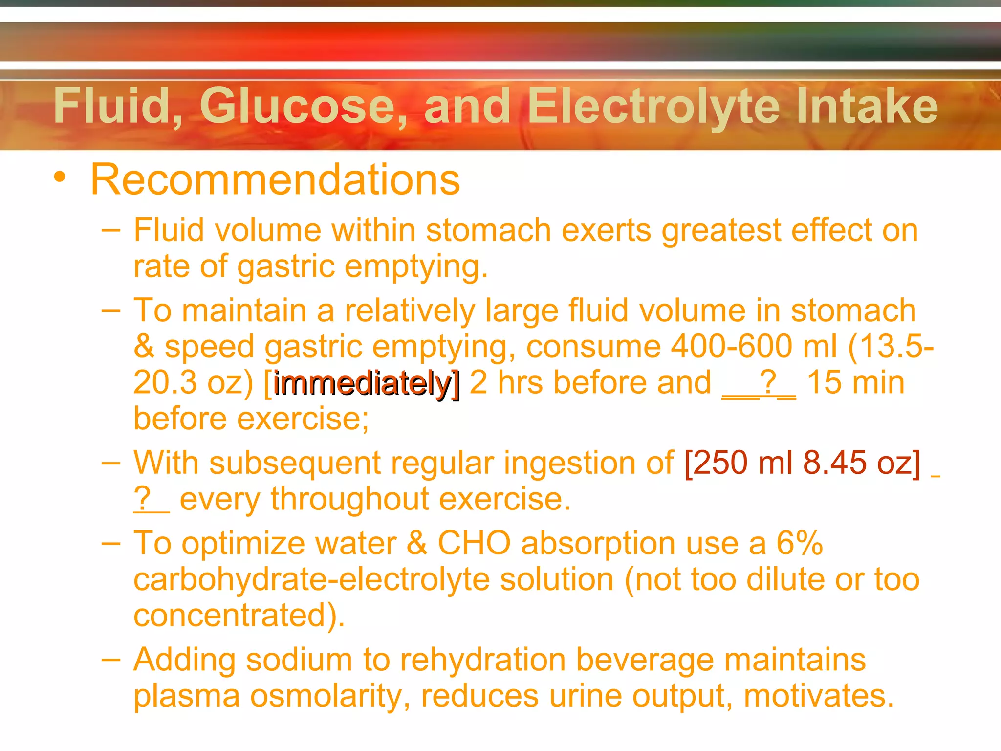 Nutrition for exercise and sport | PPT