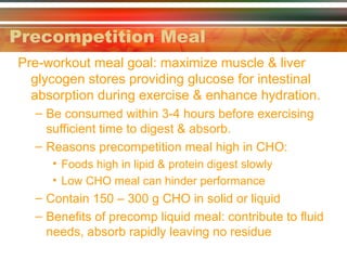 Nutrition for exercise and sport | PPT