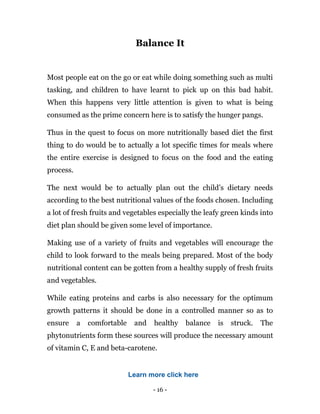 Nutrition for kids | PDF