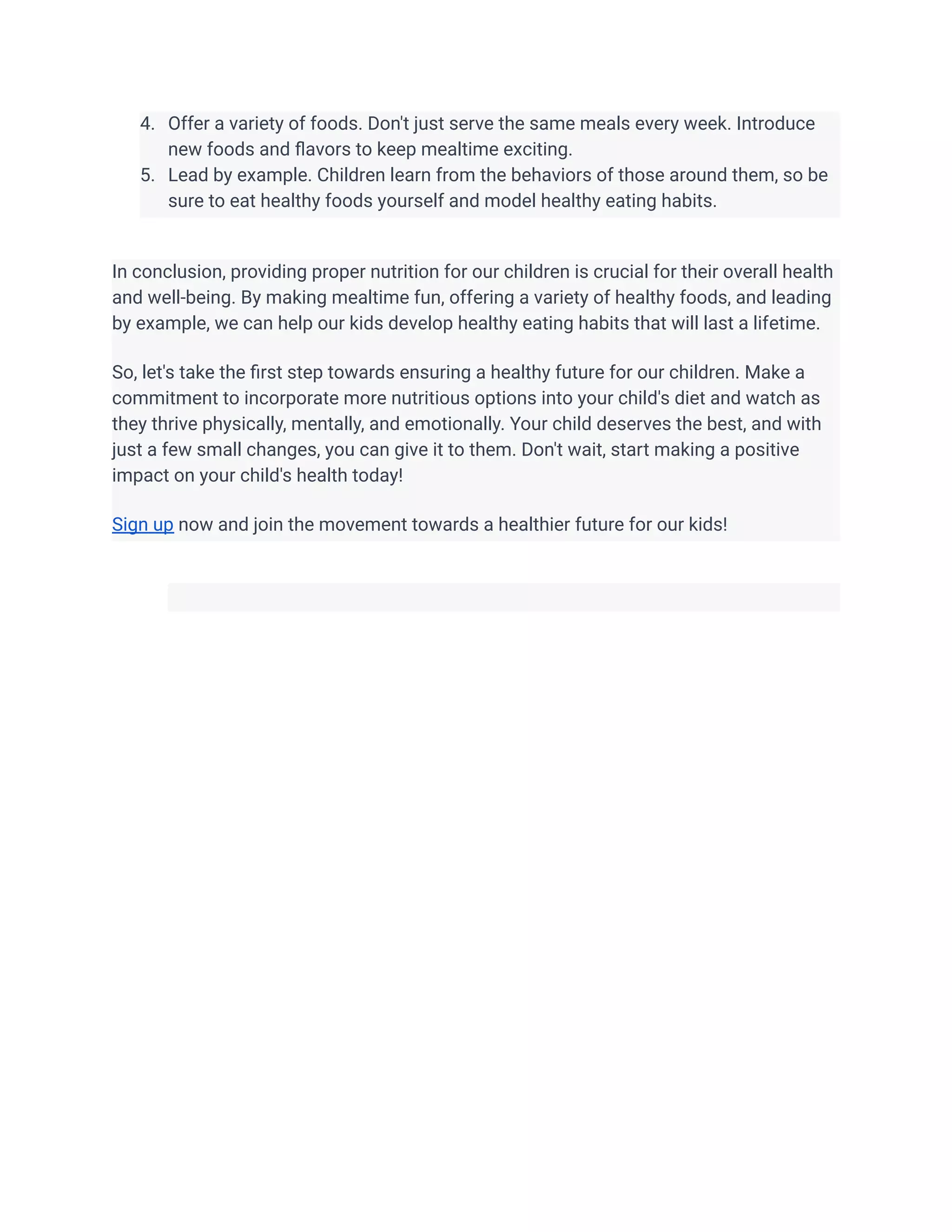 Nutrition for kids.pdf | Nutrition | Healthy Living