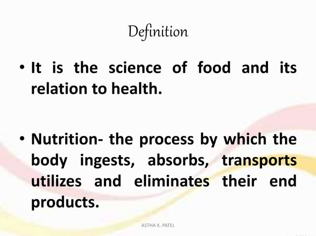 Introduction to Nutrition | PPTX | Chemistry | Science
