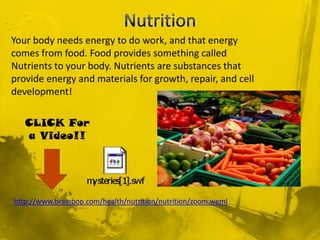 Nutrition, Health, And Food Pyramid Presentation | PPTX