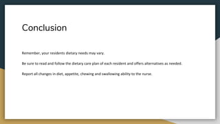 Nutrition & hydration 6th exam | PPTX