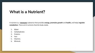Nutrition & hydration 6th exam | PPTX