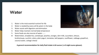 Nutrition & hydration 6th exam | PPTX