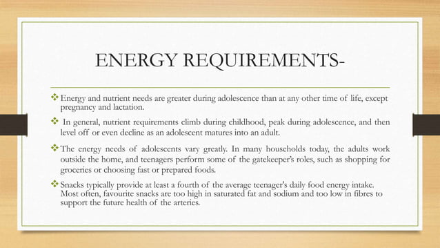 NUTRITION IN ADOLESCENCE PPT.pptx | Nutrition | Healthy Living