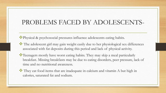 NUTRITION IN ADOLESCENCE PPT.pptx | Nutrition | Healthy Living